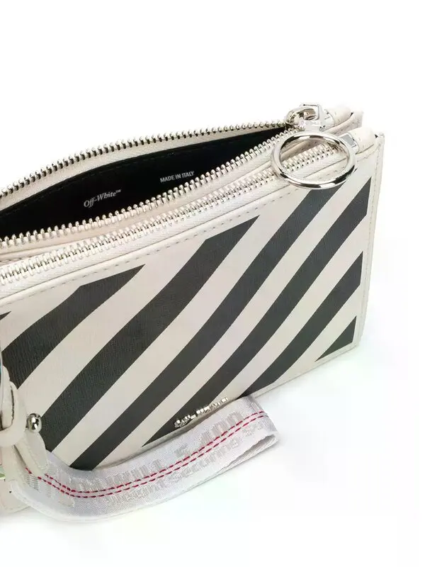 Off-White Diagonal Stripe Clutch