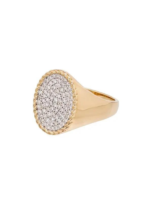 Yvonne Léon 18kt Diamond Signet Ring - Gold