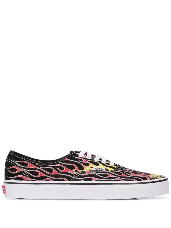 VANS Authentic Flame Print Sneakers - Black