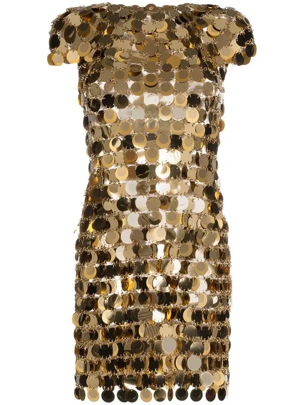 Rabanne Chainmail Mini Dress - Gold