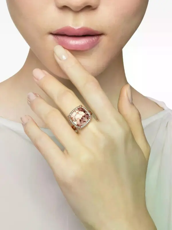 David Yurman 18kt Rose Gold Chatelaine Morganite And Diamond Ring - Pink