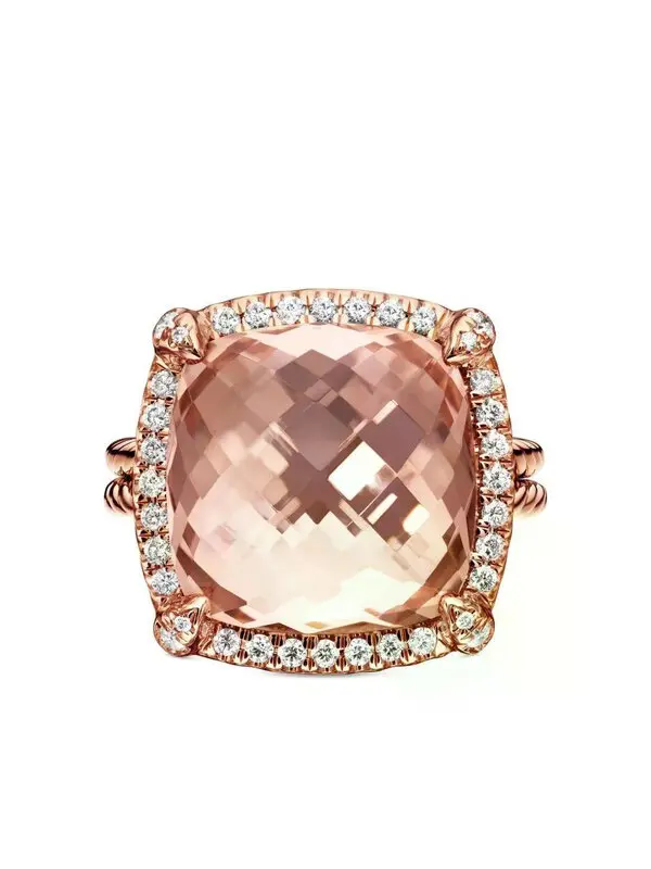 David Yurman 18kt Rose Gold Chatelaine Morganite And Diamond Ring - Pink