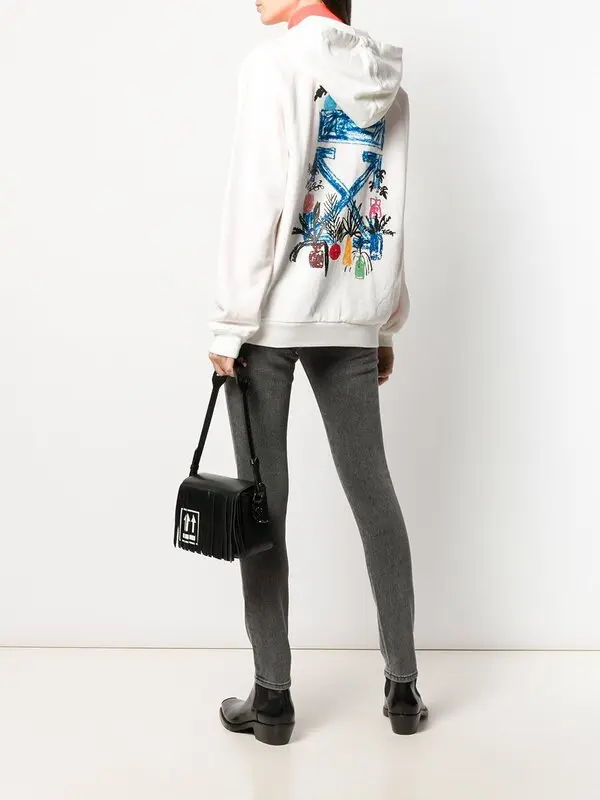 Off-White Fringed Flap Bag - Black