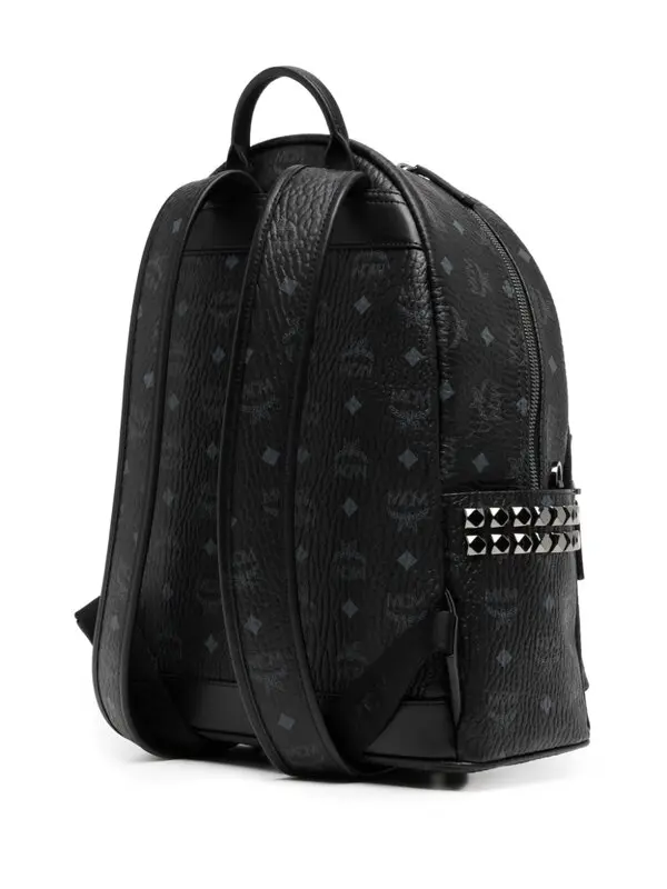 MCM Black Logo-Print Leather Backpack with Stud Accents MCM | Bags | Mcm Black Backpack With Monogram Print And  main image 2
