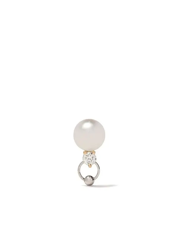 Delfina Delettrez 18kt Diamond And Pearl Earring - Gold