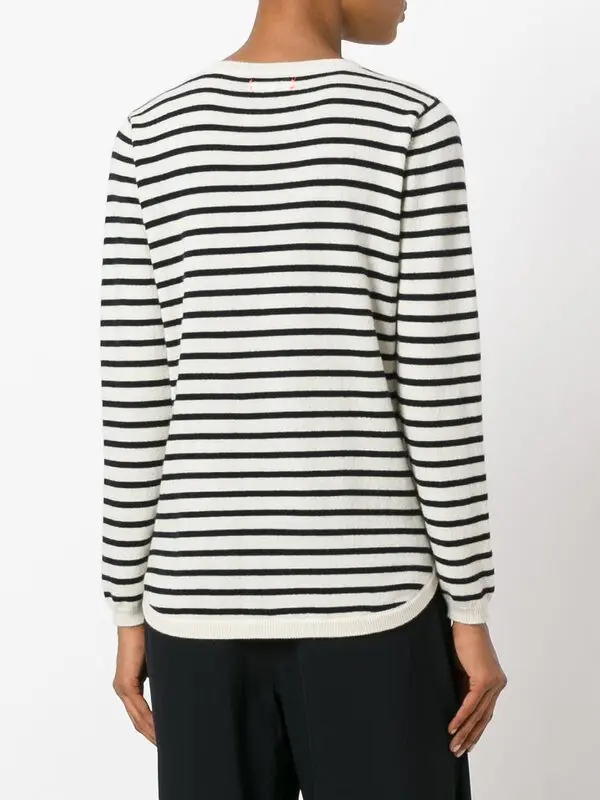 Chinti & Parker Breton Stripe Heart Jumper - Neutrals
