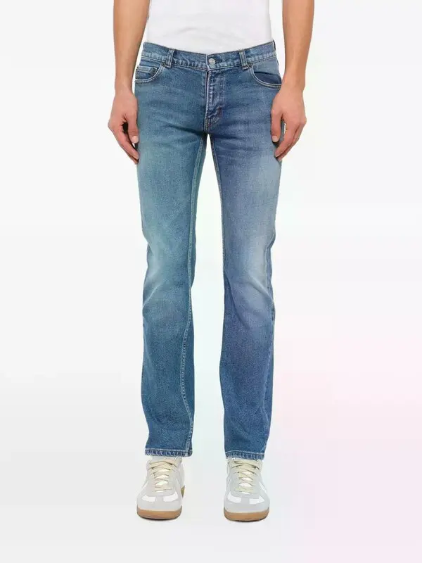 Balenciaga Slim Fit Jeans With Bleached Effect - Blue