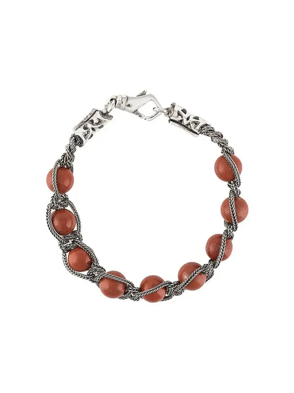 Emanuele Bicocchi Beaded Braided-chain Bracelet - Red