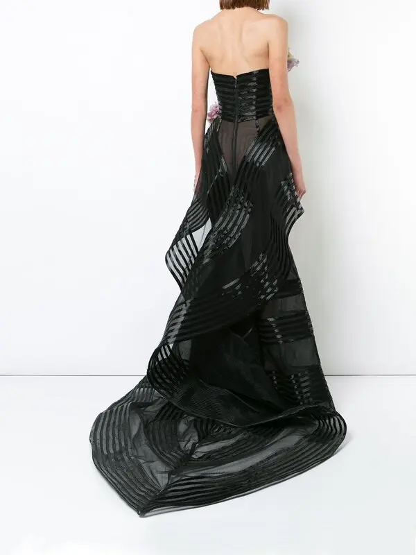 Marchesa Floral-embellished Strapless Gown