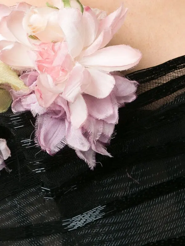 Marchesa Floral-embellished Strapless Gown