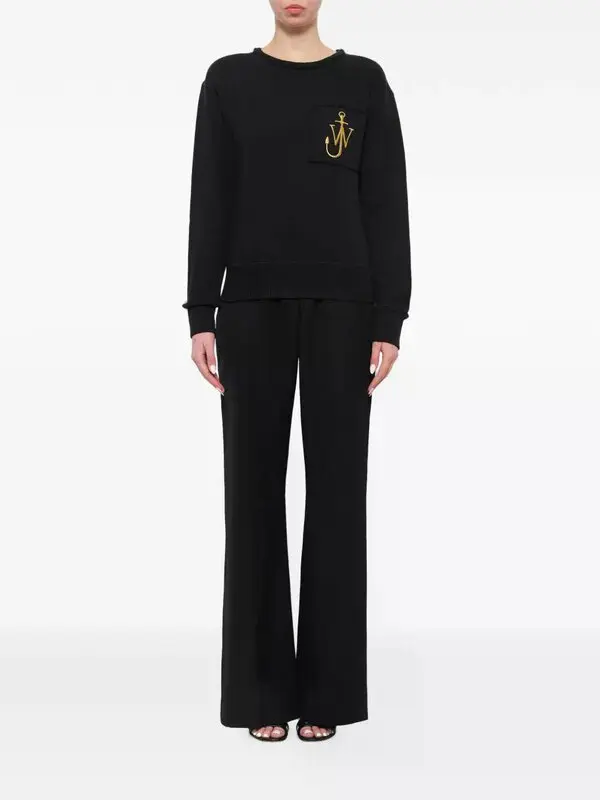 JW Anderson Logo Detail Cotton Sweater - Black