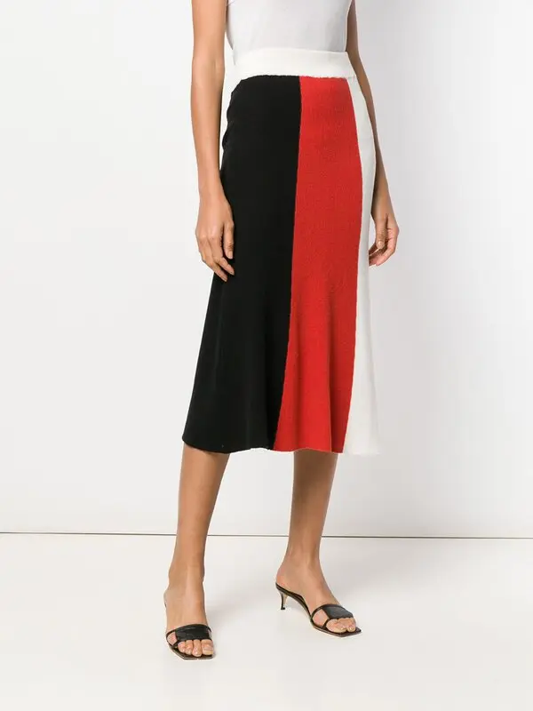 Cashmere In Love Color Block Knitted Skirt