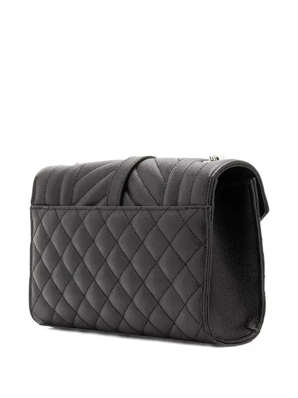 Saint Laurent Envelope Matelassé Shoulder Bag - Black