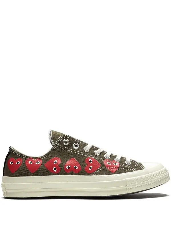 CONVERSE X COMME DES GARONS PLAY Chuck 70 Multi Hearts Sneakers - Green