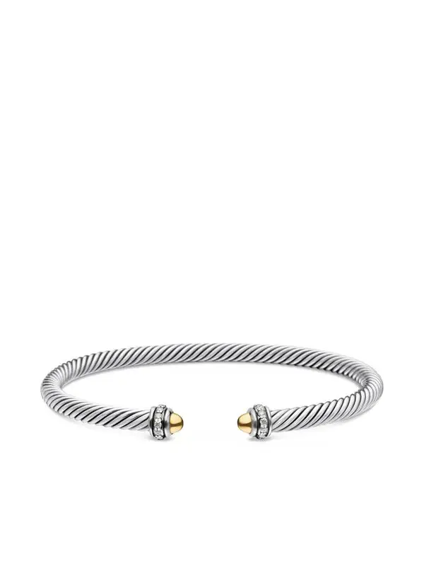 David Yurman 18kt Yellow Gold And Sterling Diamond Bracelet - Silver