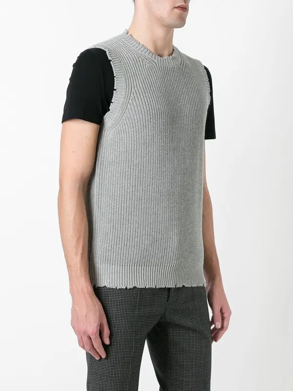 MSGM Distressed Sleeveless Jumper