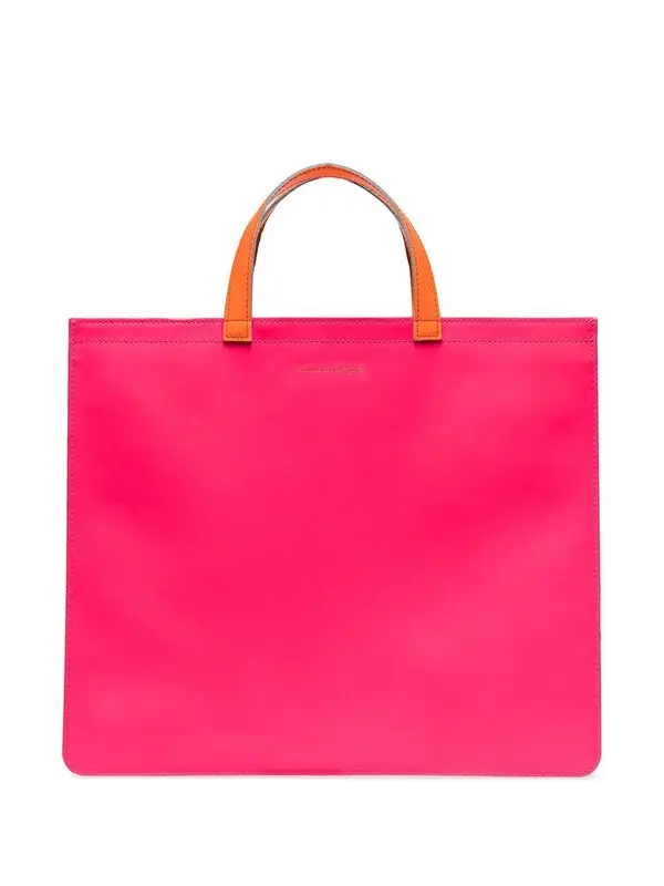Comme Des Garçons Colour-block Leather Tote Bag