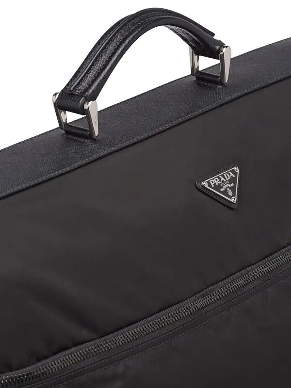 Prada Saffiano Leather And Nylon Garment Bag - Black | Editorialist