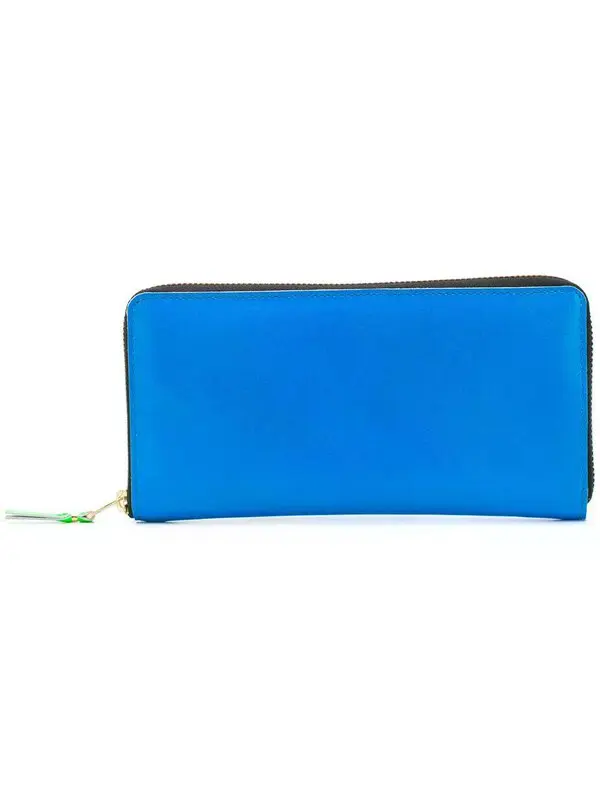 Comme Des Garçons Zip-around Leather Wallet - Blue