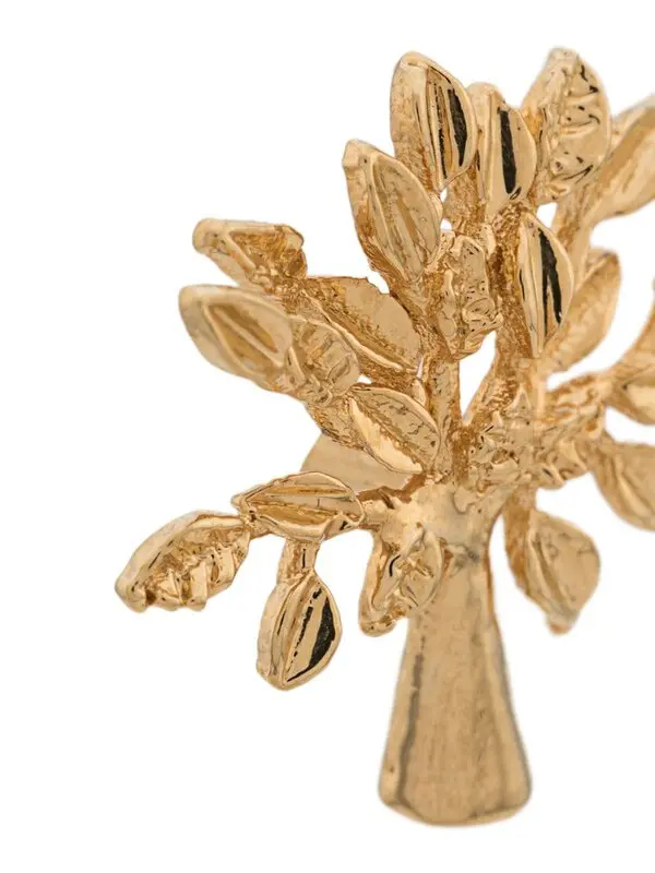 Mulberry Logo Tree Stud Earrings - Gold