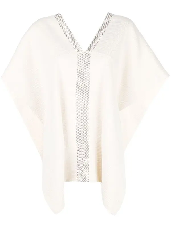 Voz Short-sleeve Flared Sweater - White