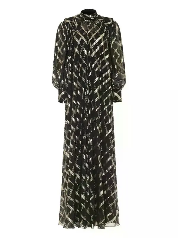 Alberta Ferretti Crosshatch Maxi Dress