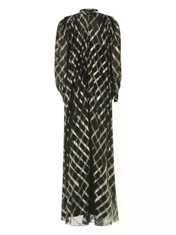 Alberta Ferretti Crosshatch Maxi Dress