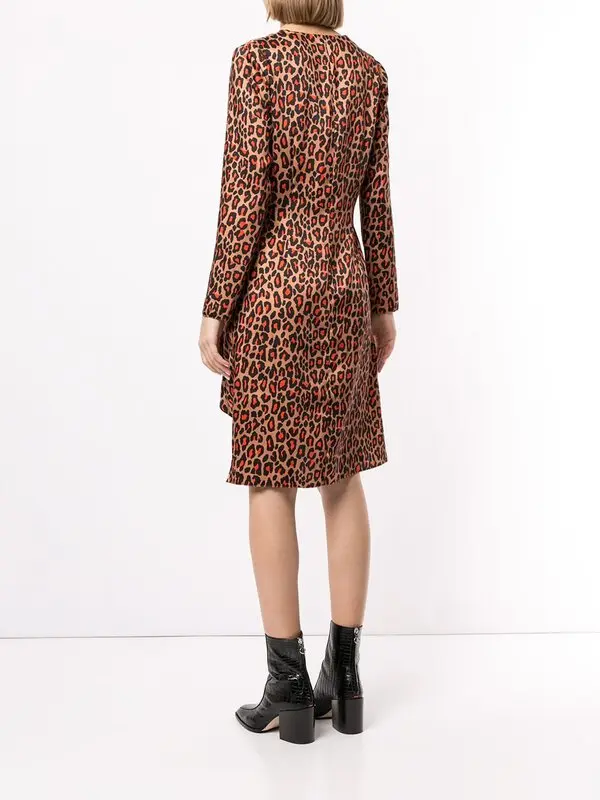 Paule Ka Leopard Print Wrap Dress