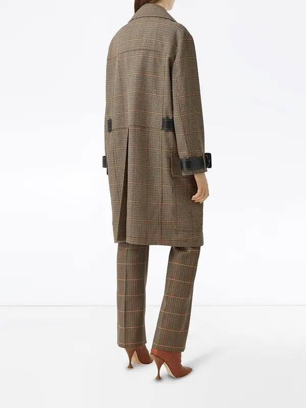 Burberry Houndstooth Check Wool Double-breasted Coat