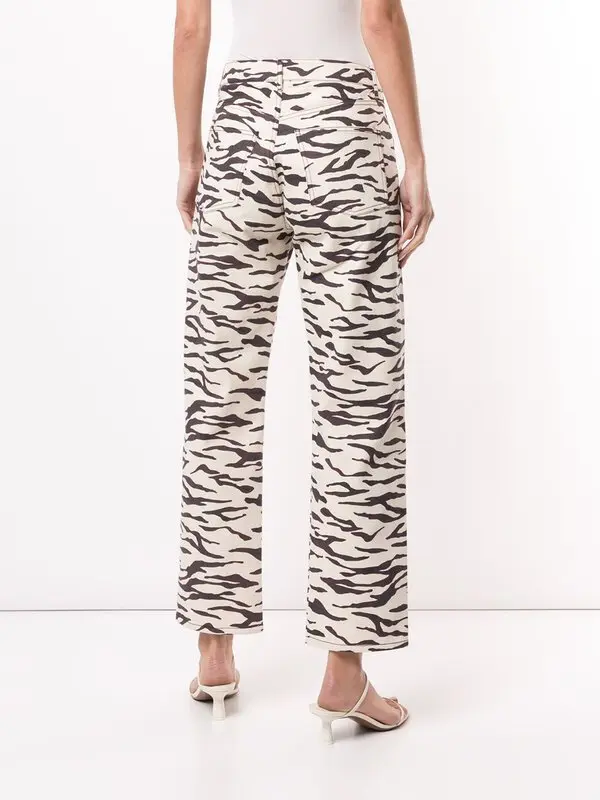 REJINA PYO Tiger Print Straight Trousers