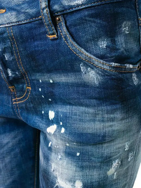 Dsquared2 Bleached Effect Cropped Jeans