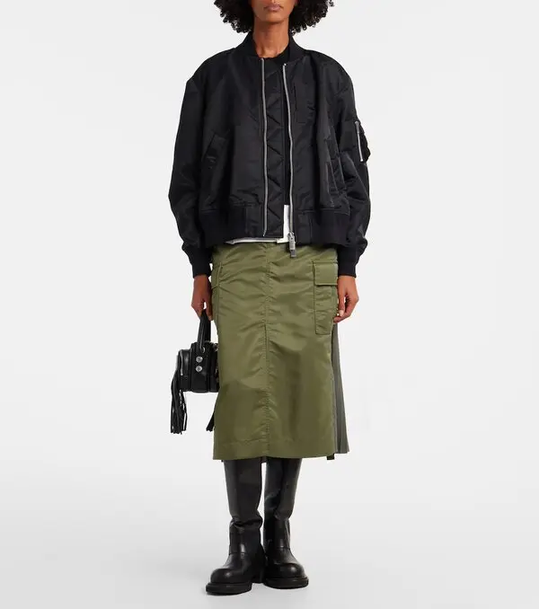 Sacai Nylon Bomber Jacket - Black