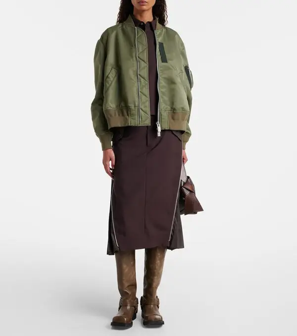 Sacai Nylon Bomber Jacket - Green