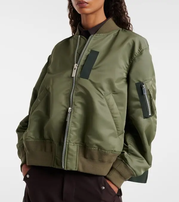 Sacai Nylon Bomber Jacket - Green