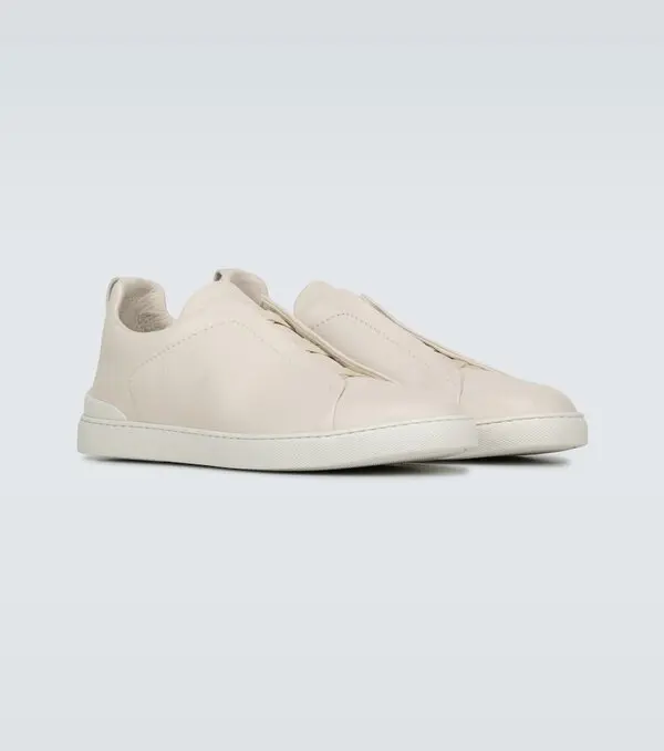Zegna Triple Stitch Leather Sneakers