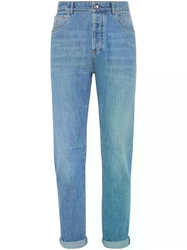 Brunello Cucinelli Stonewashed Straight-leg Jeans - Blue