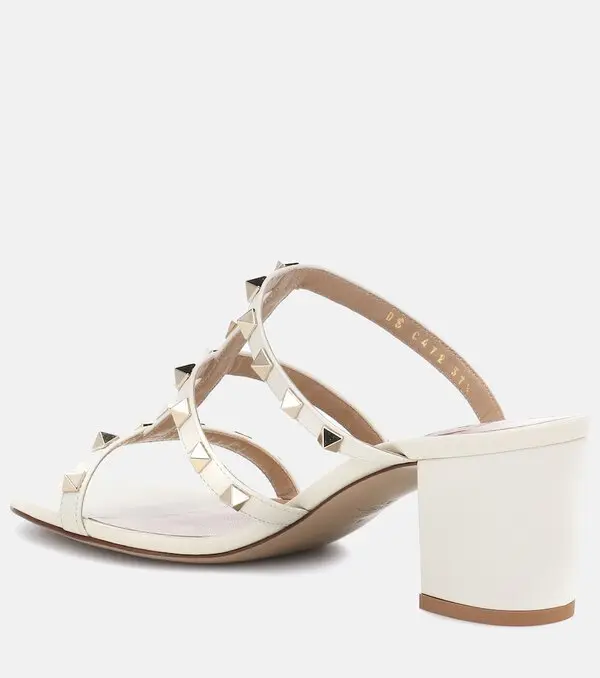 Valentino Garavani Rockstud Spike Leather Sandals - White