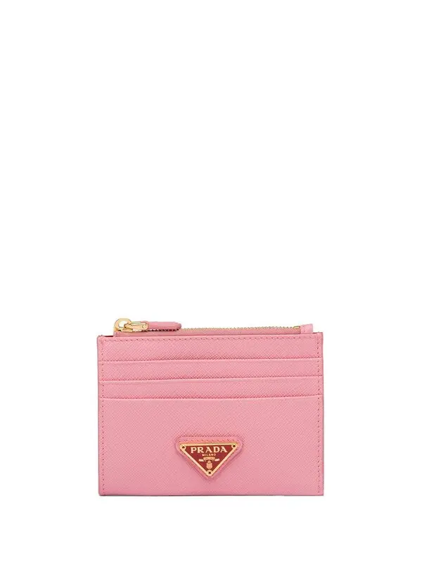 Prada Logo Plaque Zipped Wallet