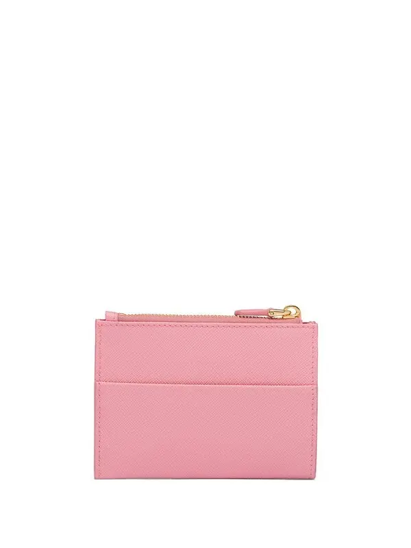 Prada Logo Plaque Zipped Wallet