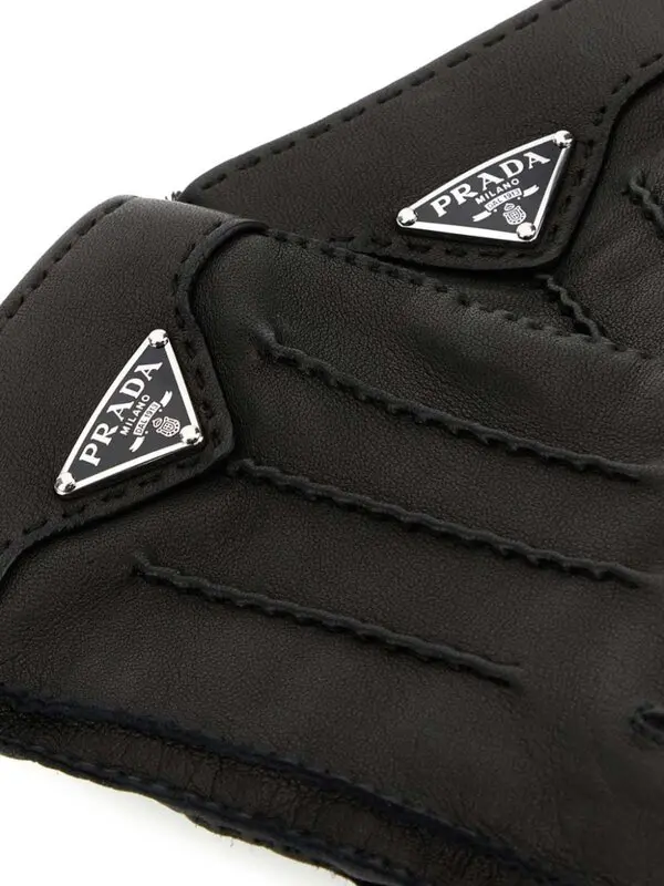 Prada Leather Gloves - Black