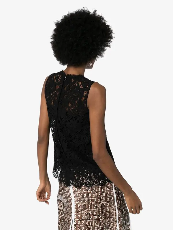Dolce & Gabbana Cordonetto Lace Tank Top - Black
