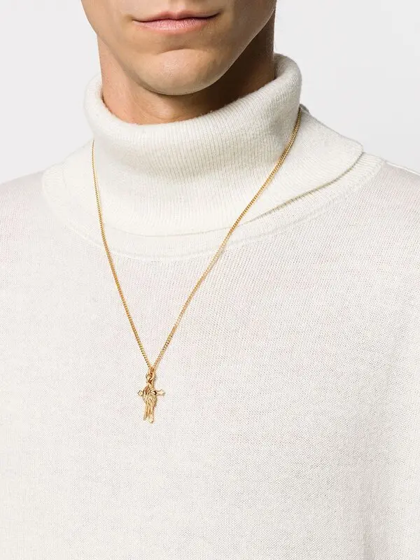 Emanuele Bicocchi Wing & Cross Pendant Necklace
