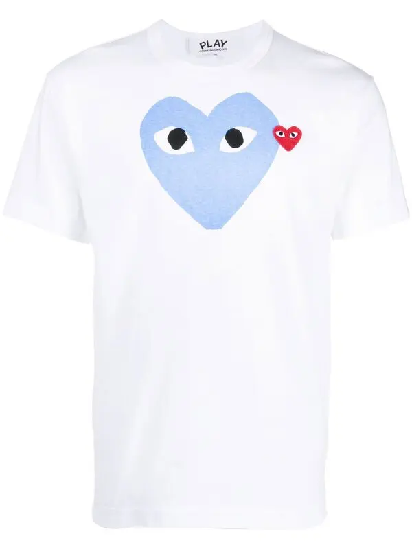 Play Comme Des Garcon Heart Print T-shirt - White