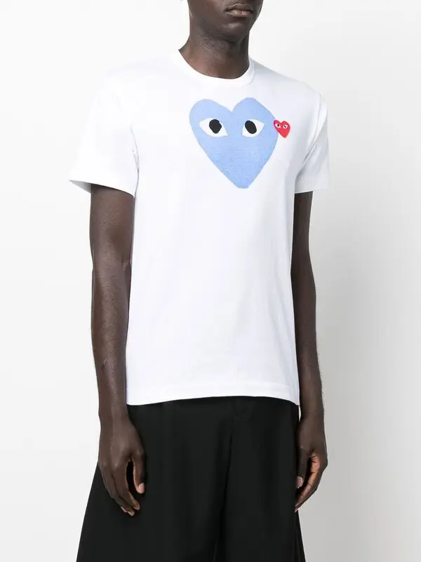 Play Comme Des Garcon Heart Print T-shirt - White