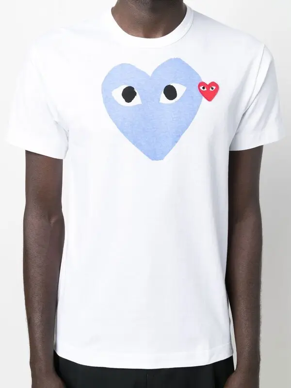 Play Comme Des Garcon Heart Print T-shirt - White