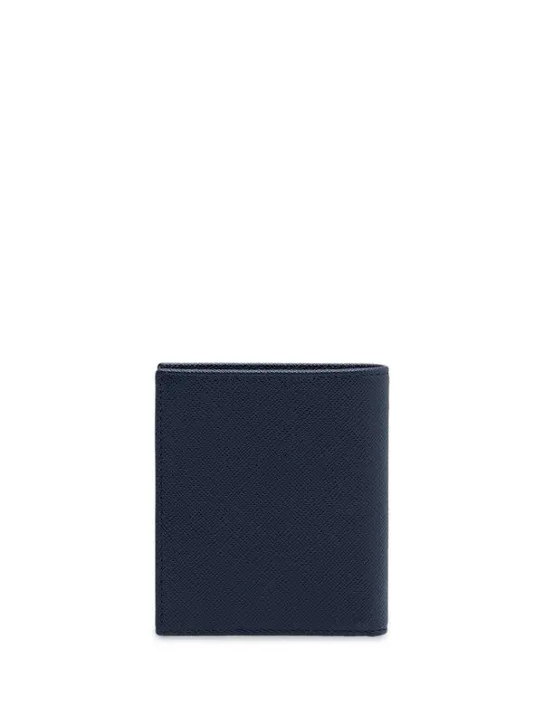 Prada Logo Plaque Bi-fold Wallet - Blue