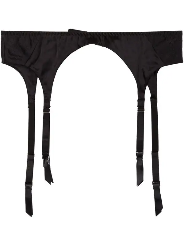 Fleur Du Mal Topstitch Garter Belt - Black