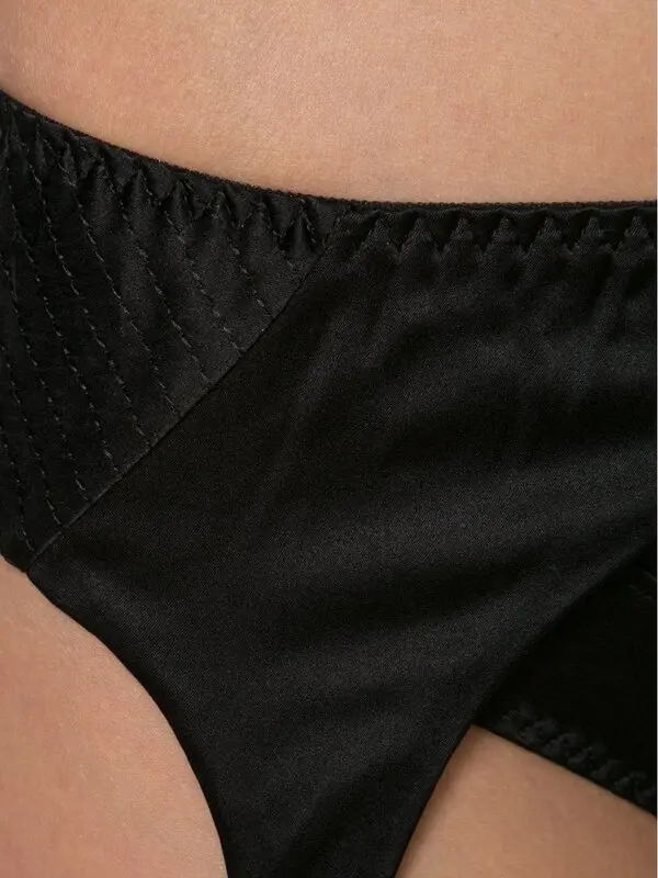 FLEUR DU MAL Topstitch Garter Belt - Black