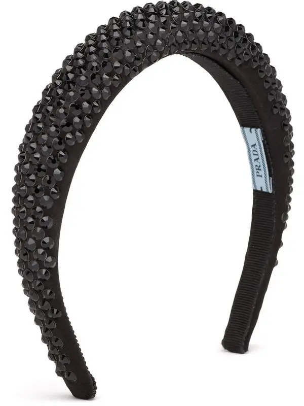 Prada Crystal-embellished Headband - Black