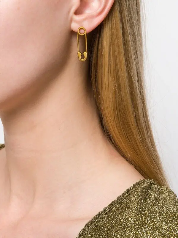 TRUE ROCKS Safety Pin Stud Earring - Gold
